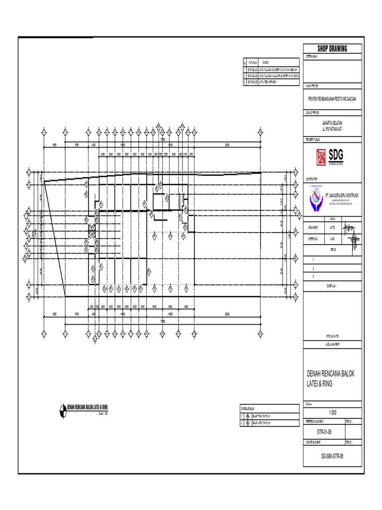 Shop Drawing: Denah Rencana Balok Latei & Ring | PDF