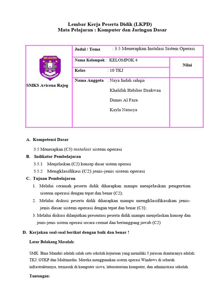 LKPD Tugas 1-Kelompok 4 | PDF