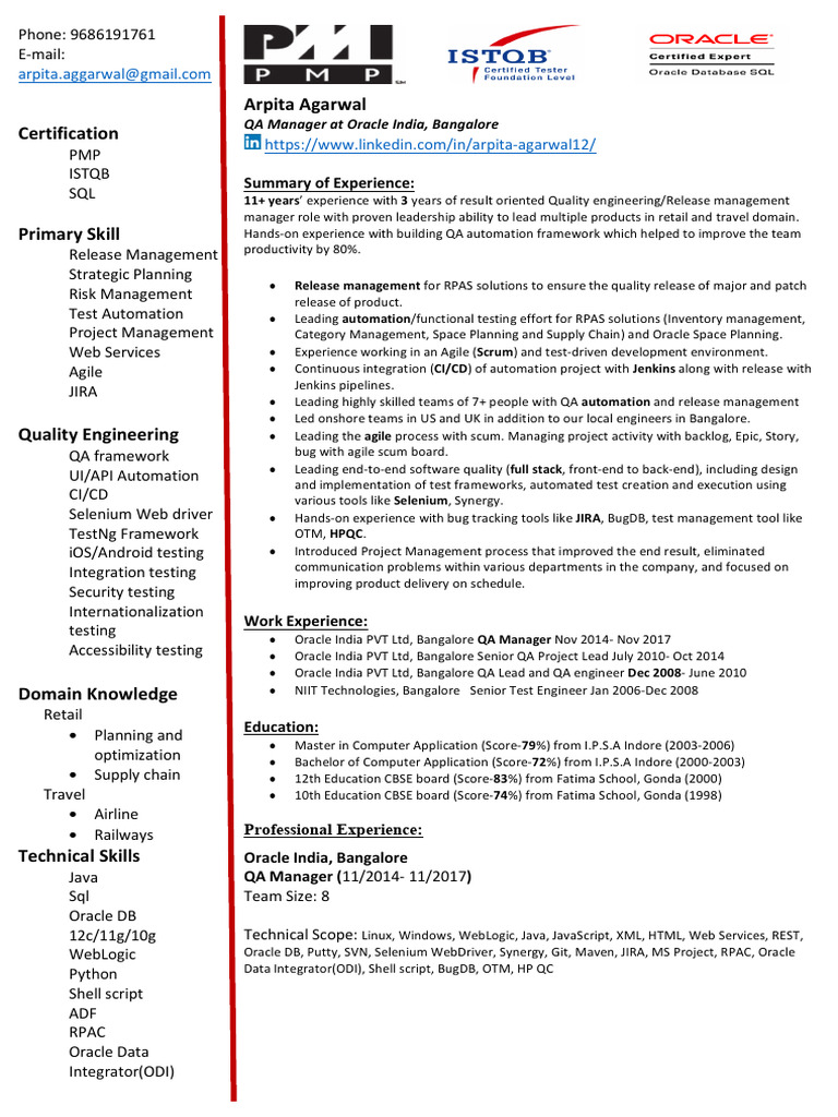 Arpita Agarwal | PDF | Selenium (Software) | Agile Software Development