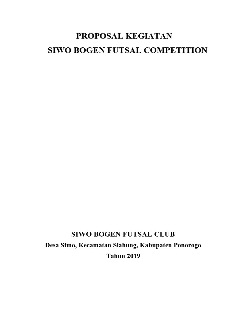 Contoh Proposal Turnamen Futsal 2 | PDF