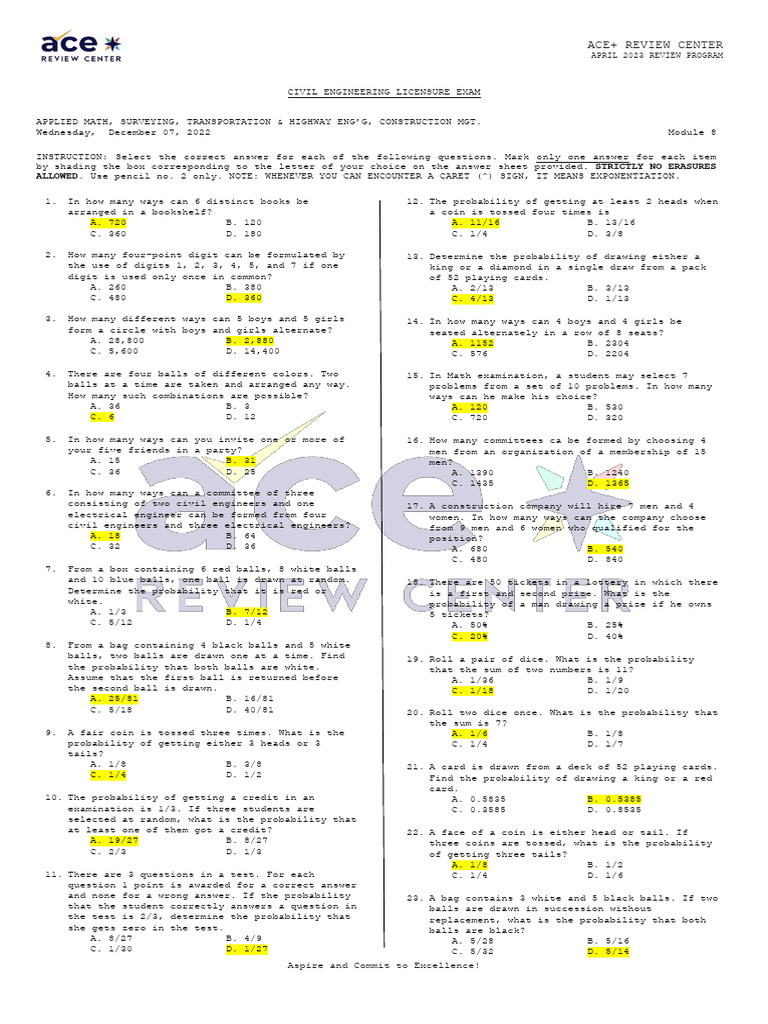 CE Module 8 - Statistics and Probability (Answer Key) | PDF ...