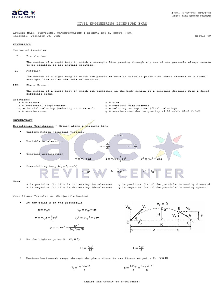 CE Module 9 - Physics (Principles) | PDF | Friction | Acceleration