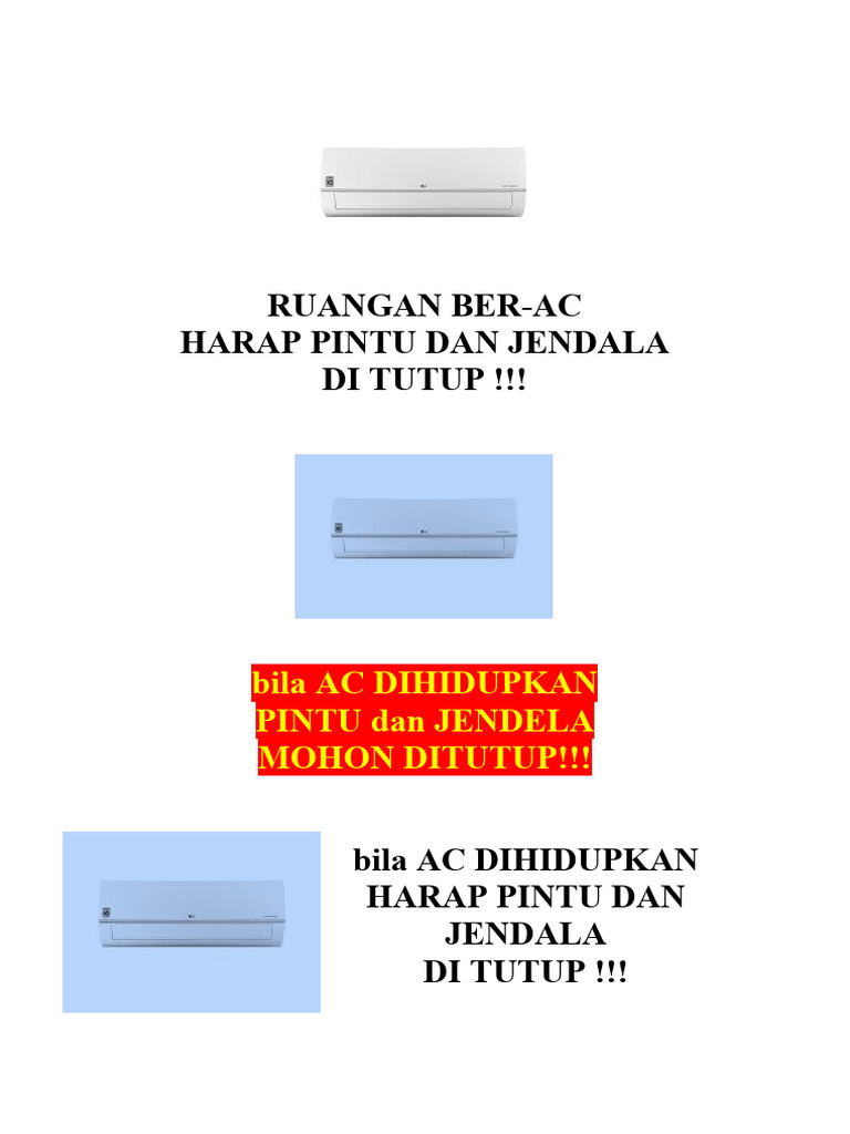 Pentingnya Menutup Pintu & Jendela Saat AC Menyala | PDF