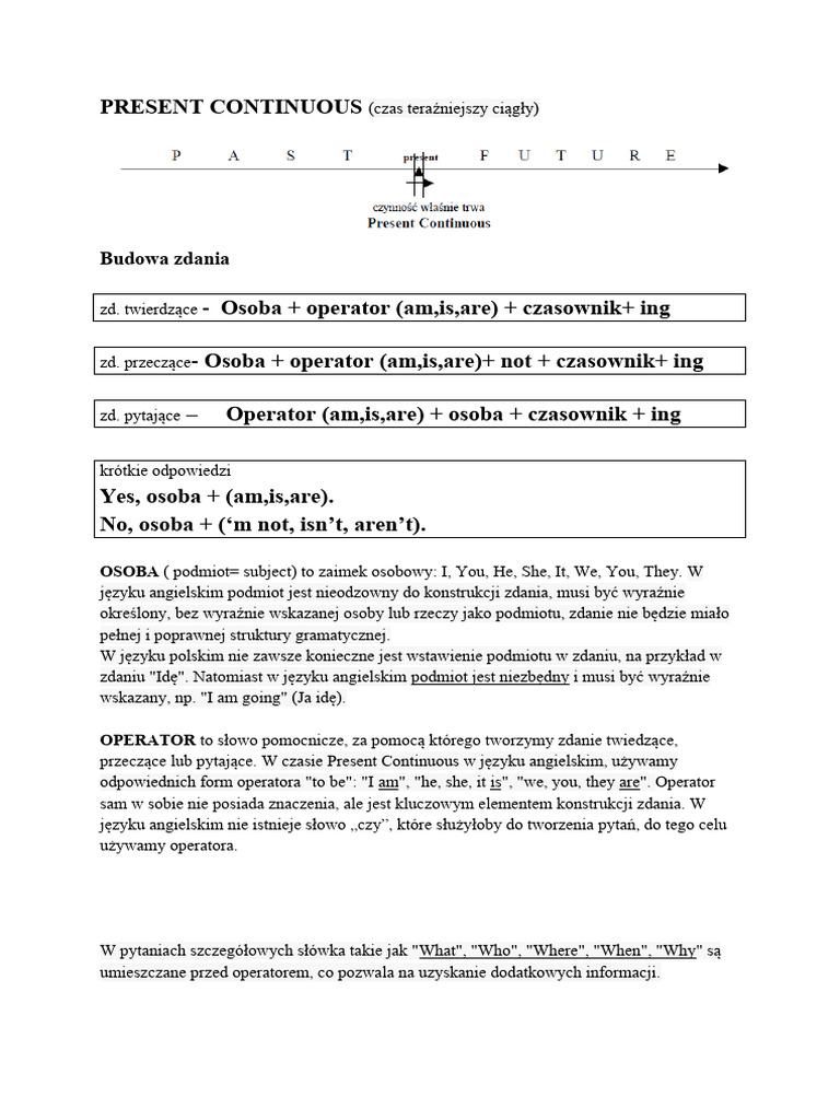 Present Continuous | PDF