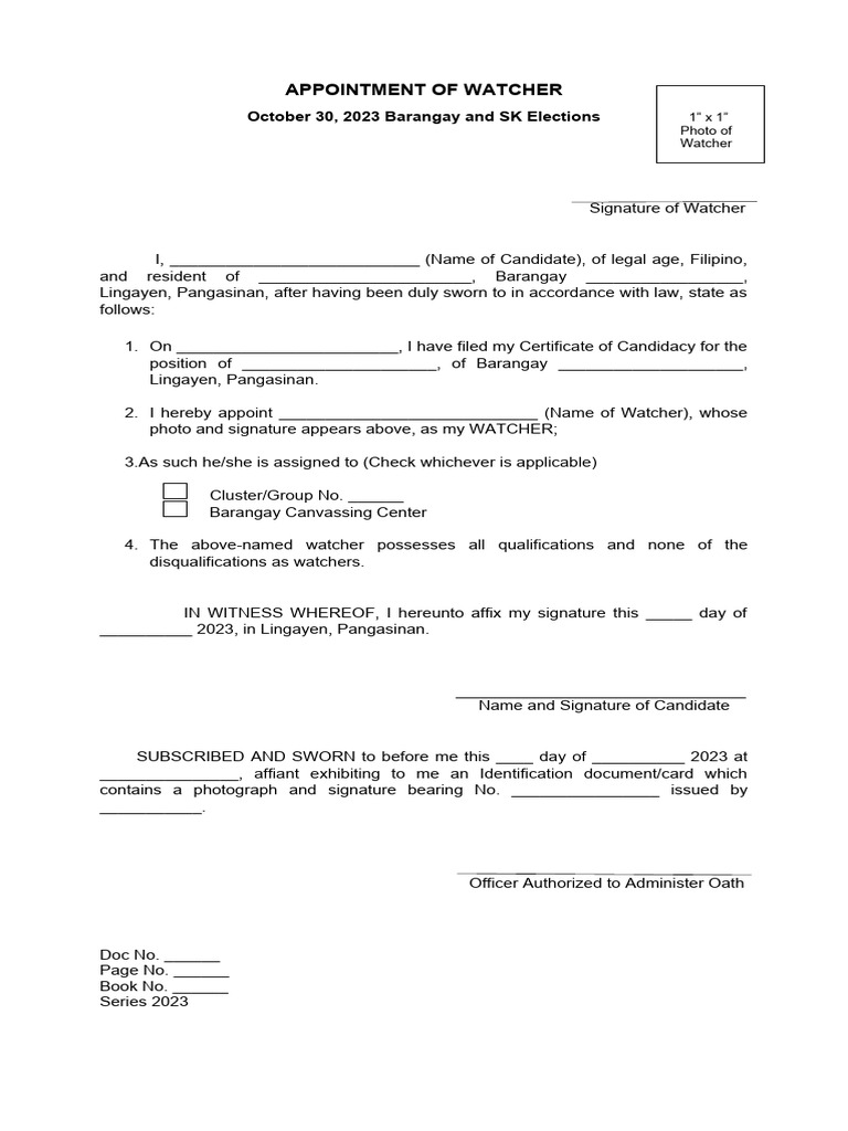 Appointment of Watcher | PDF