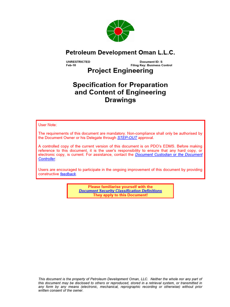 SP-2047 - Preparation & Content of Engineering Drawings | PDF ...