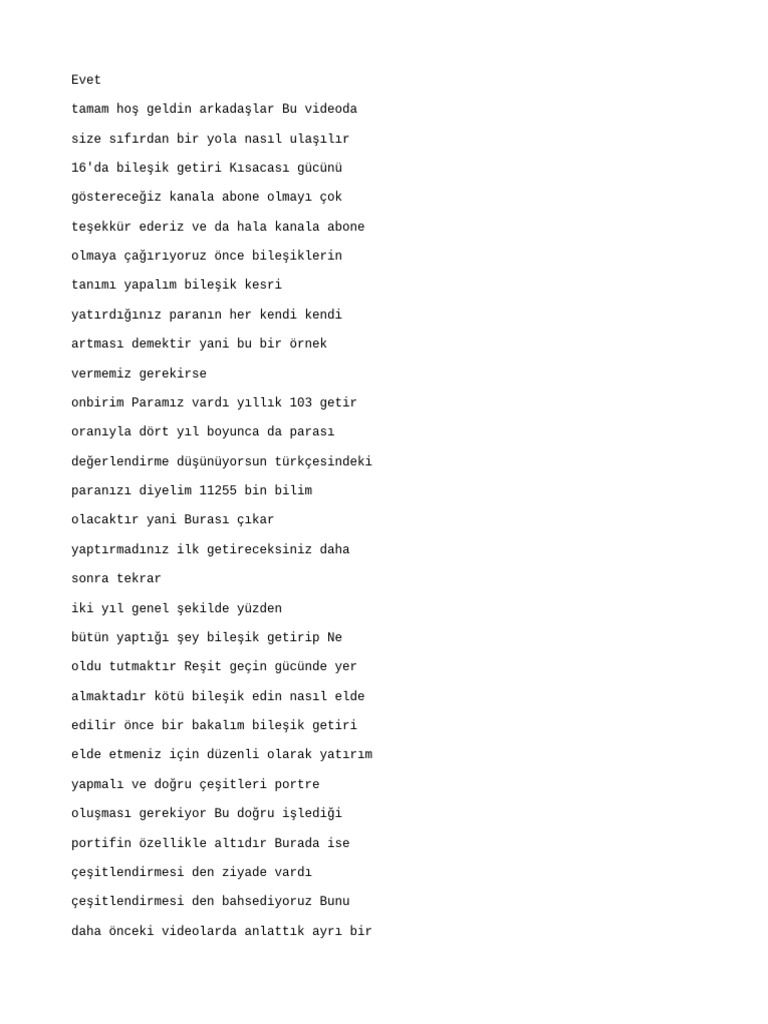 Günlük Ortalama 8 TL İle Milyona Nasıl Ulaşılır - 0'dan Milyona - Bileşik Getiri - Turkish | PDF