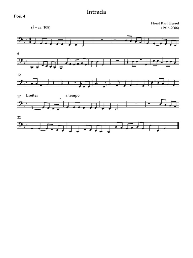 Hort Hessel Intrada - Bass Trombone | PDF