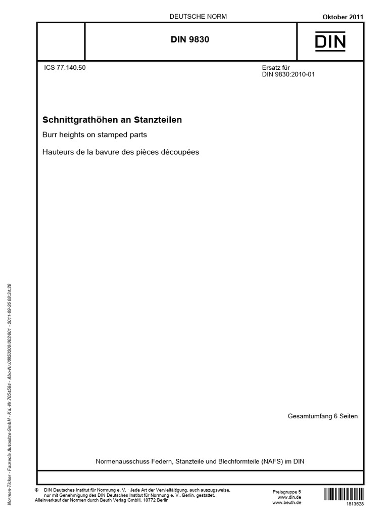 DIN 9830 - Burrs | PDF