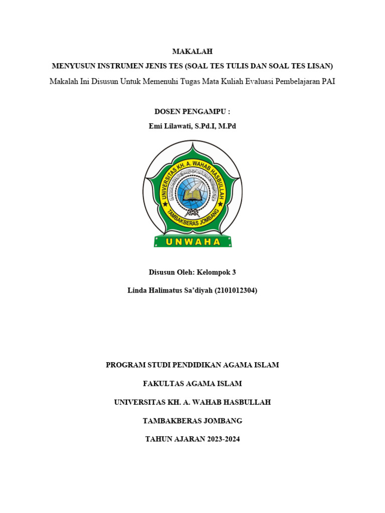 Evaluasi Pemb PAI Kel.3 | PDF