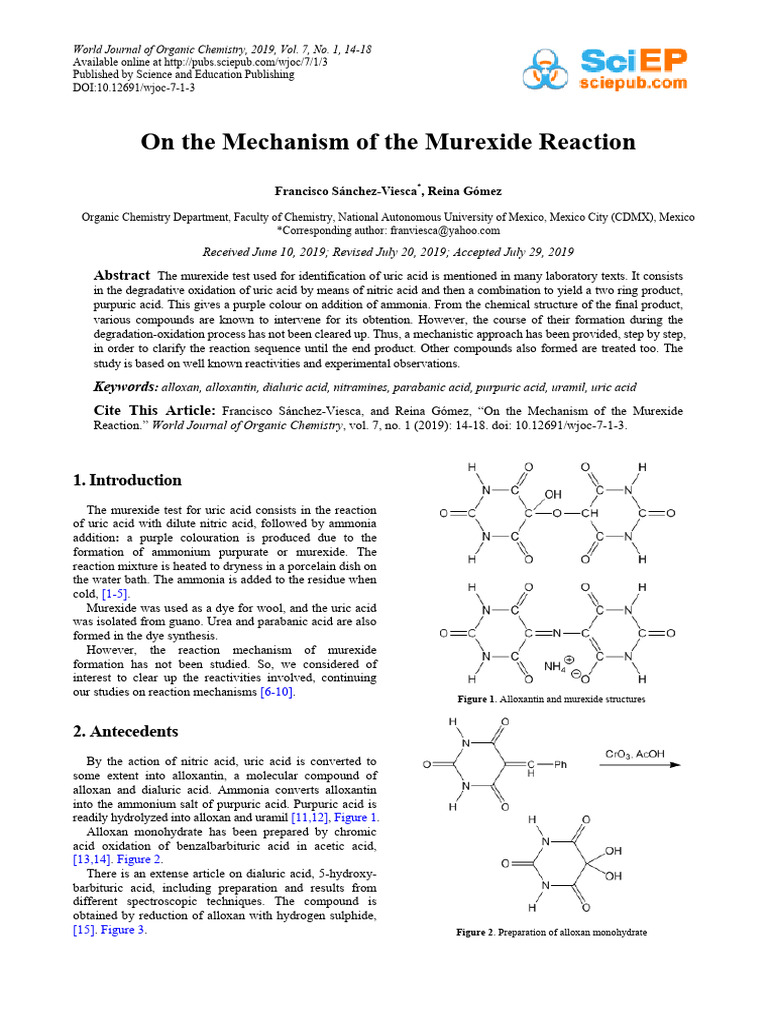 Mechanism of The Murexide Reaction | PDF