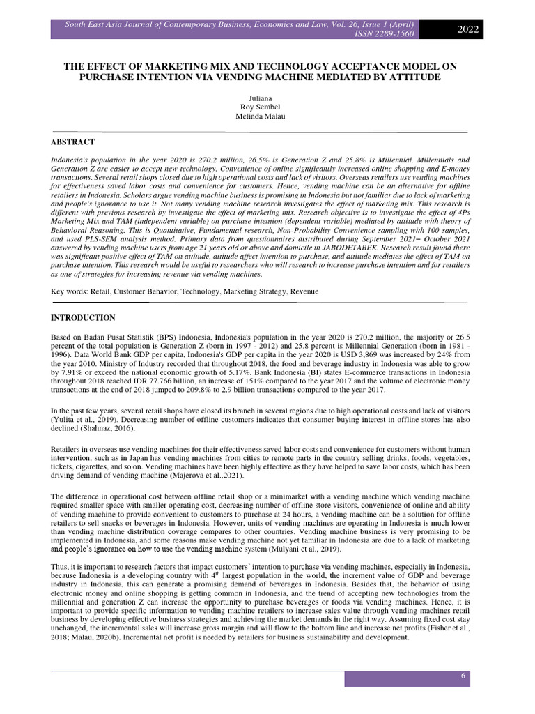 Juliana, Dkk. 2022. THE EFFECT OF MARKETING MIX AND TECHNOLOGY ...