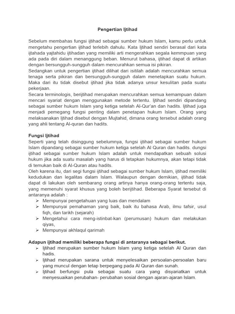 Pengertian Ijtihad | PDF