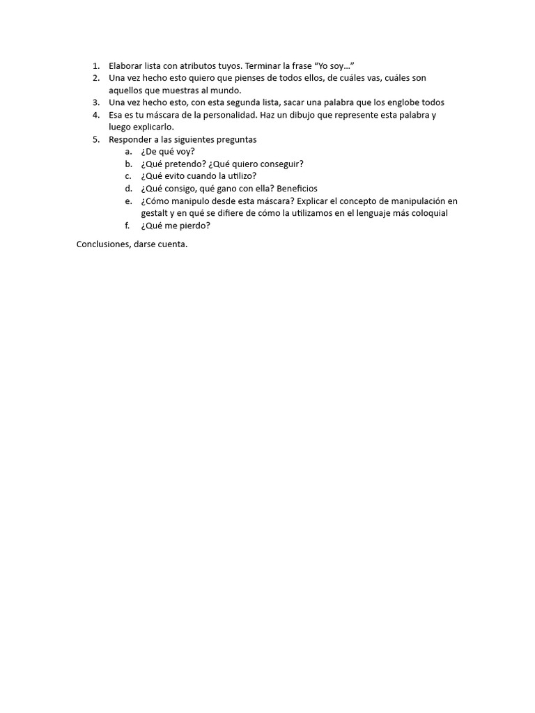 Descubre tu Máscara de Personalidad | PDF