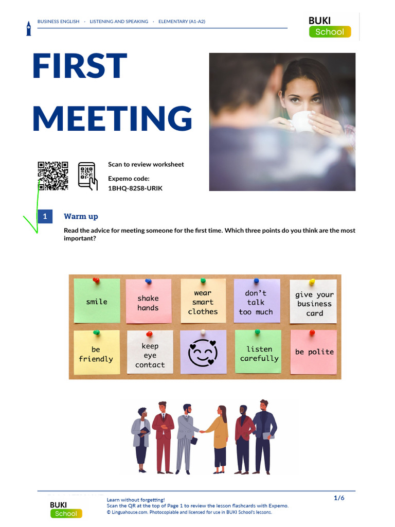 Greeting Business A1-A2 | PDF | Human Communication | Learning