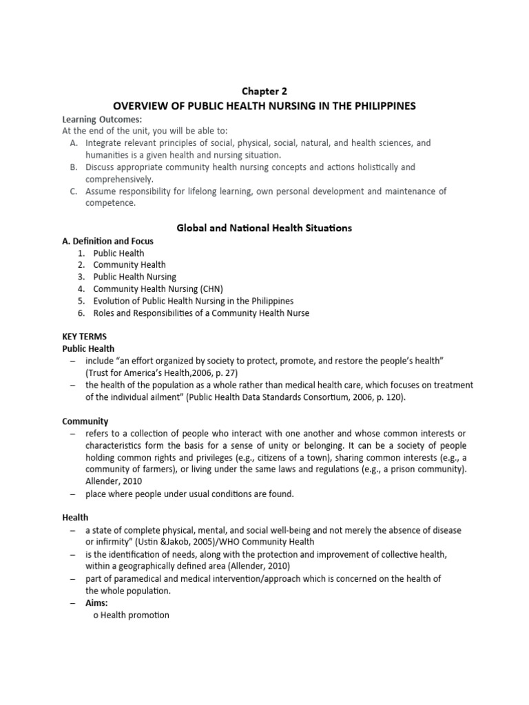 Chapter 2 CHN | PDF | Nursing | Community