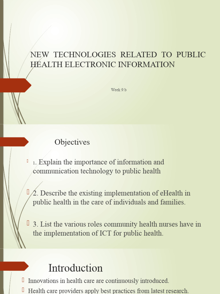 Chapter 9.b NEW-TECHNOLOGIES-RELATED-TO-PUBLIC-HEALTH-ELECTRONIC-INFORMATION | Download Free PDF ...