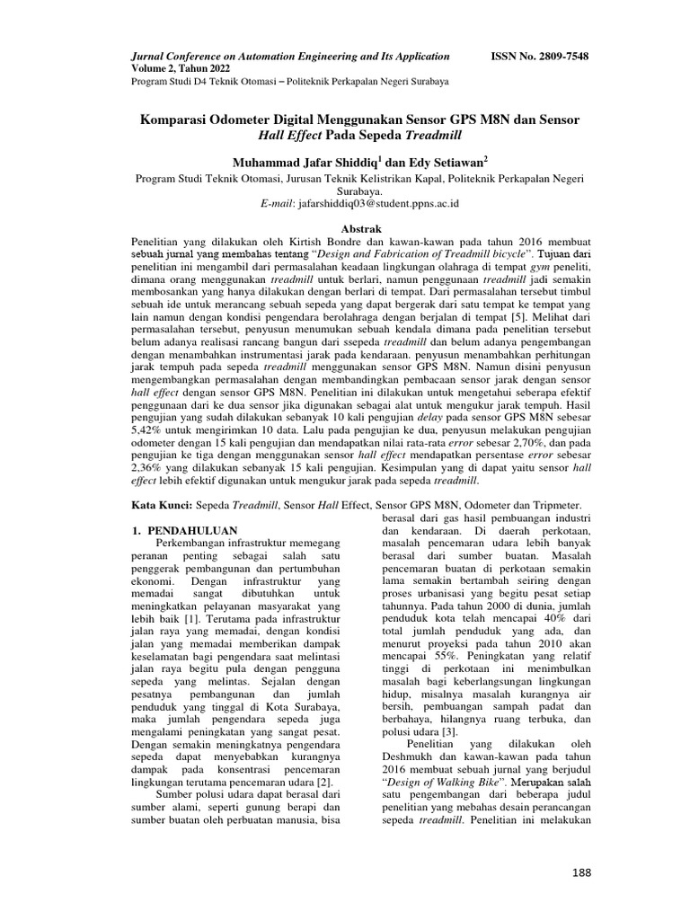 Komparasi Sensor Odometer Treadmill | PDF | Komputer | Teknologi & Rekayasa