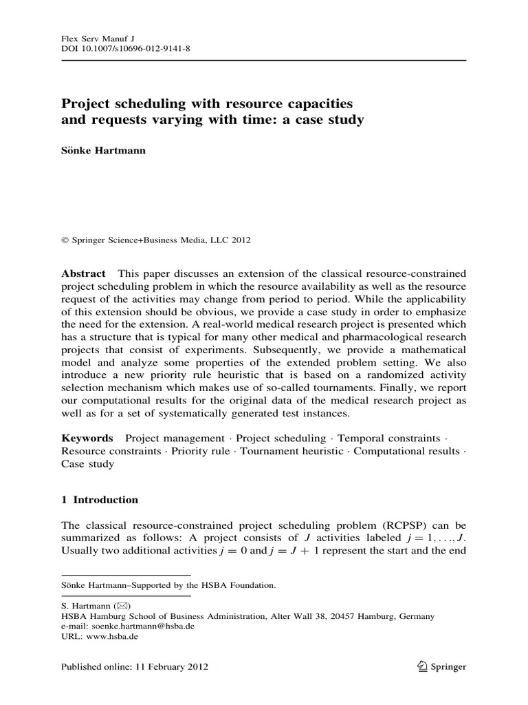 2013 - FSMJ RCPSP T | PDF | Technology & Engineering