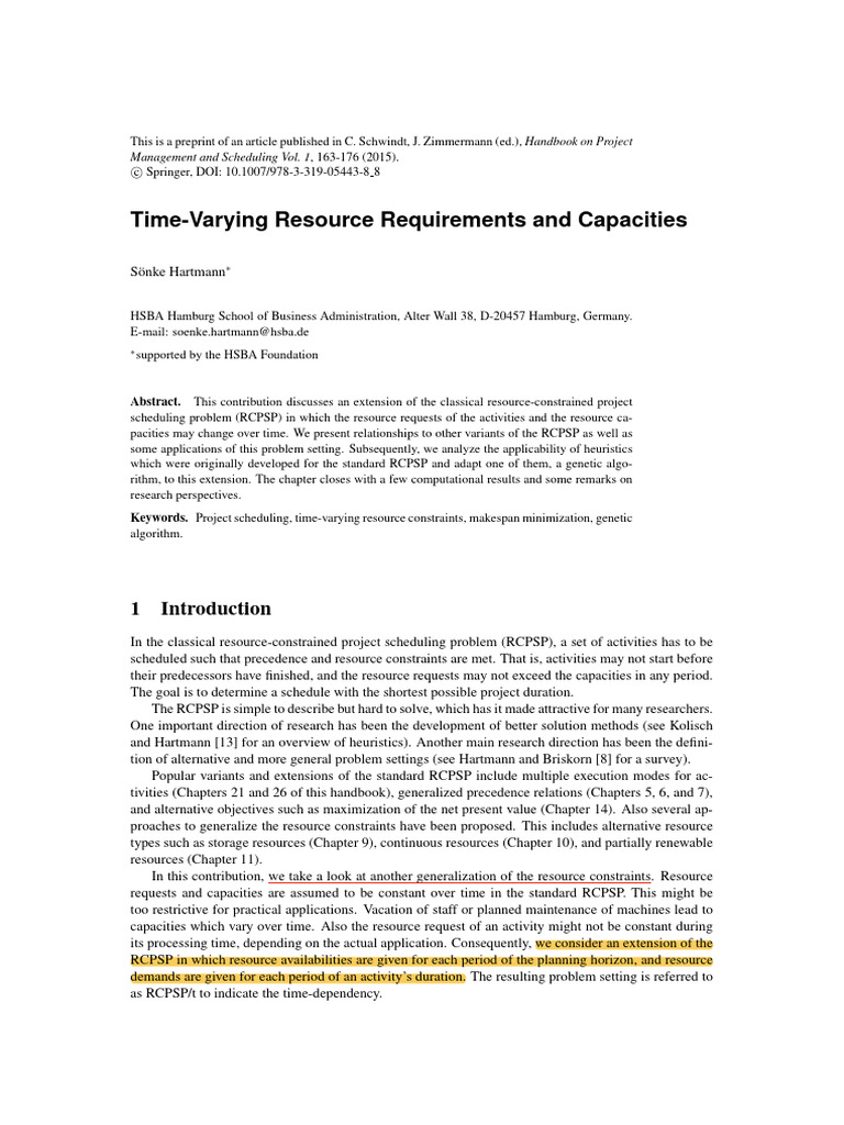 2015 Book-RCPSP-t GA | PDF | Teaching Methods & Materials | Science & Mathematics