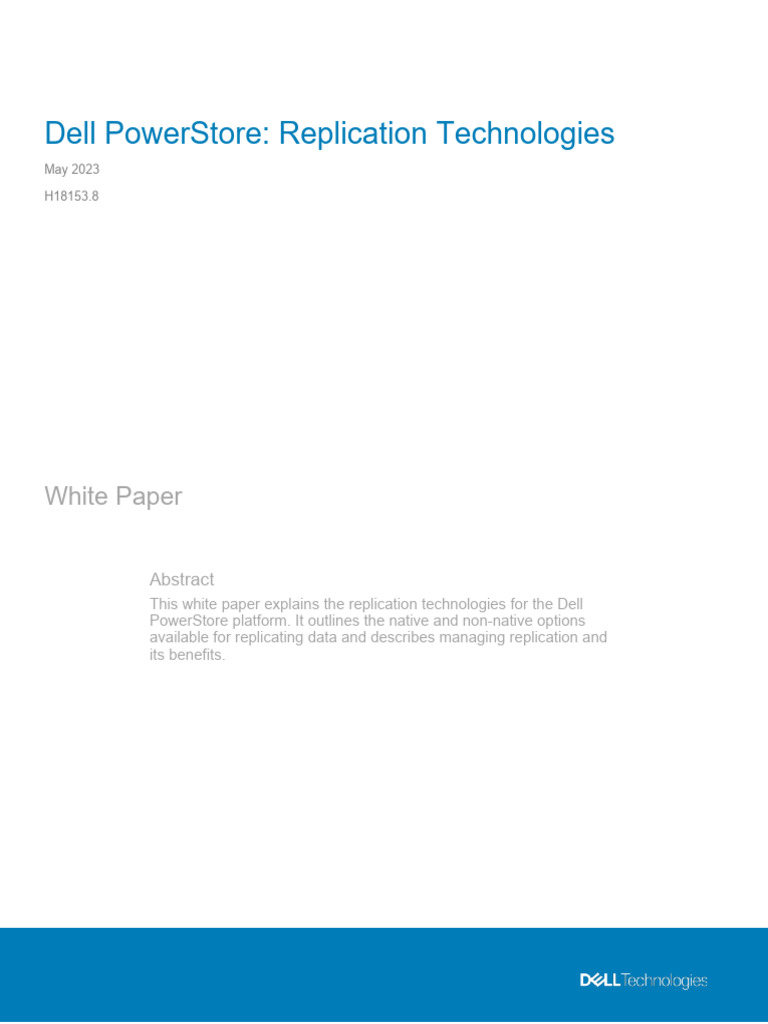 H18153 Dell Powerstore Replication Technologies Pdf Replication Computing Computer Network