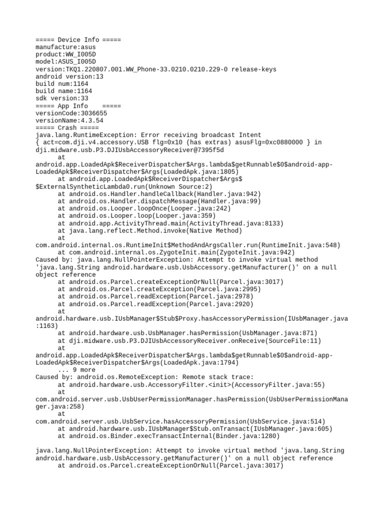 Crash 2023 10 01 13 37 25 | Download Free PDF | Java (Programming Language) | Android (Operating ...