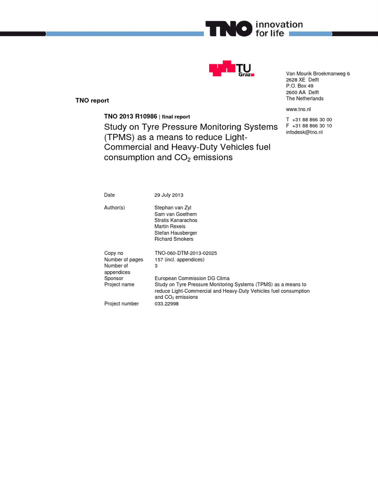 Tno 2013 Final Report en | PDF | Tire | Truck