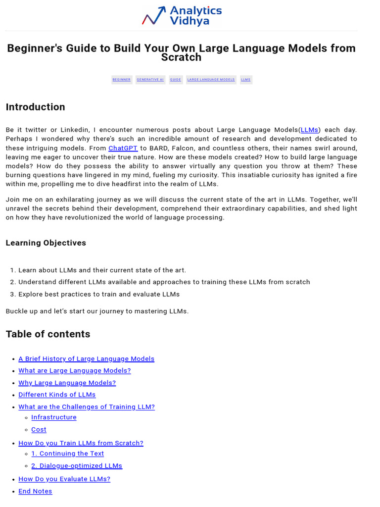 Build Your Own Large Language Models | PDF