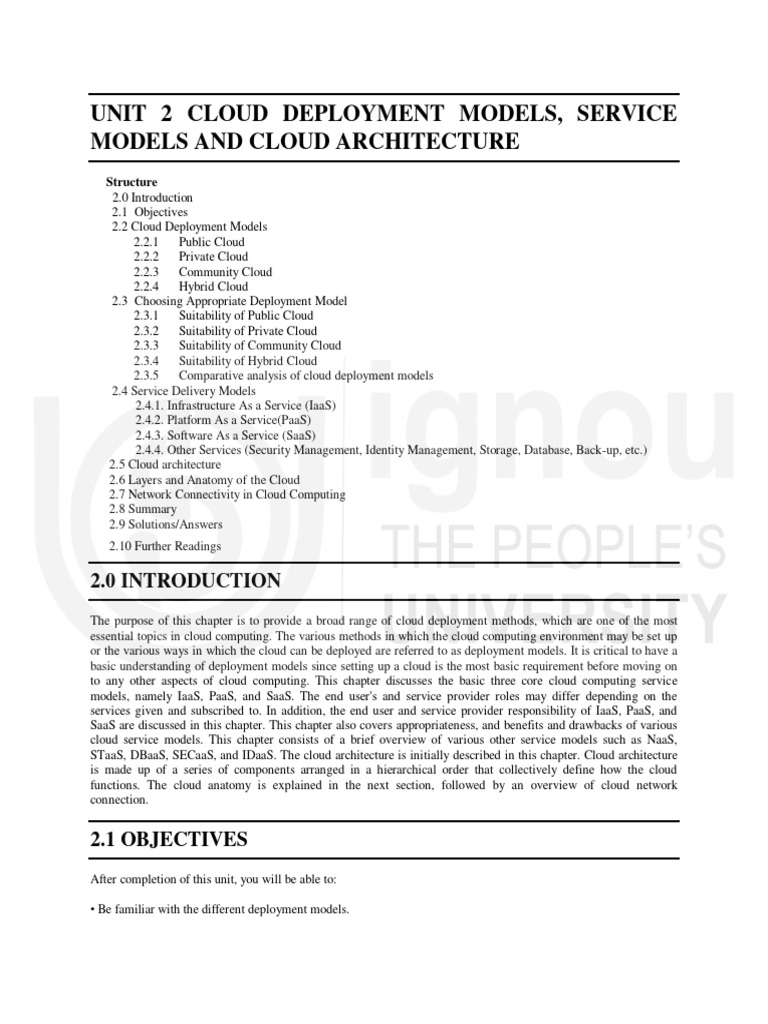 Cloud Deployment Models Service Models and Cloud Architecture | PDF | Cloud Computing | Platform ...