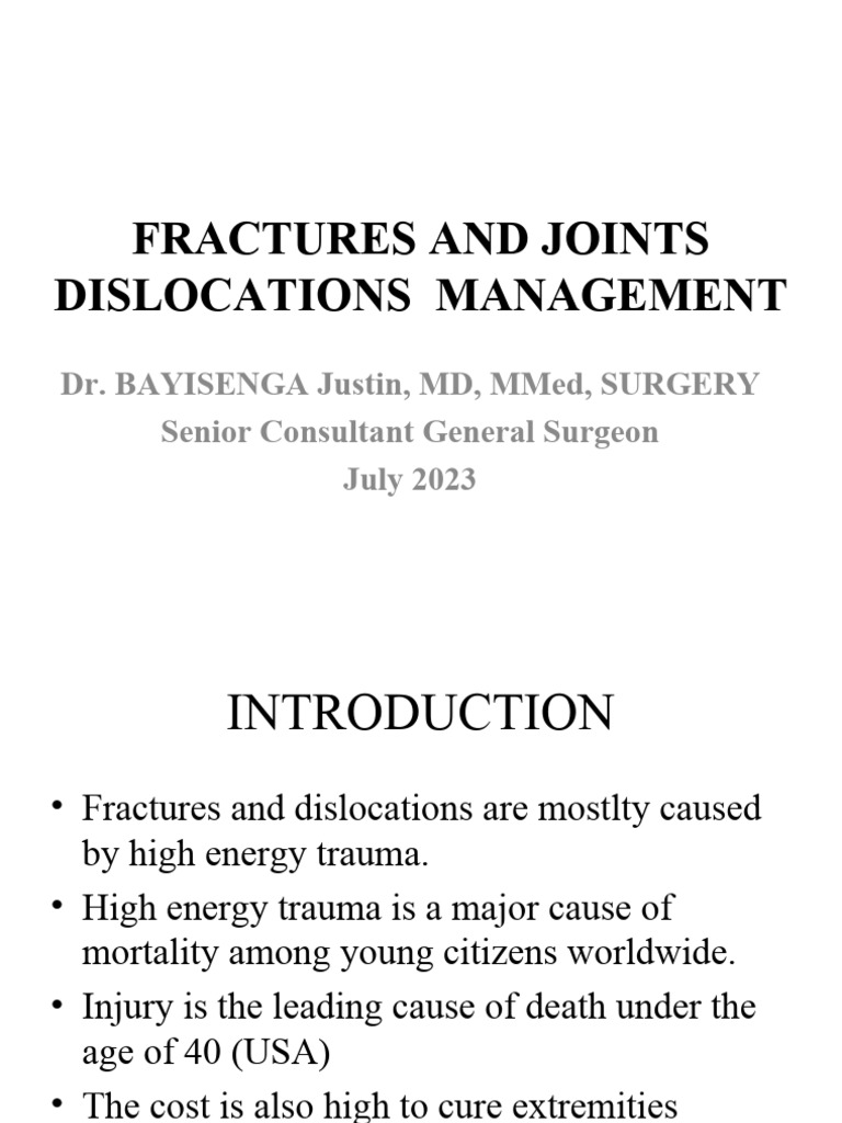 6-Fractures and Joints Dislocations Management | PDF | Anatomical Terms ...
