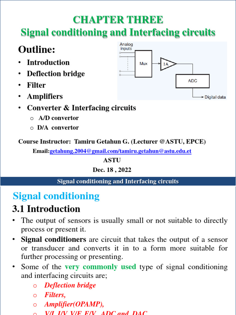 Chapter-3 Instrumentation 2022 | PDF | Analog To Digital Converter | Electronic Filter