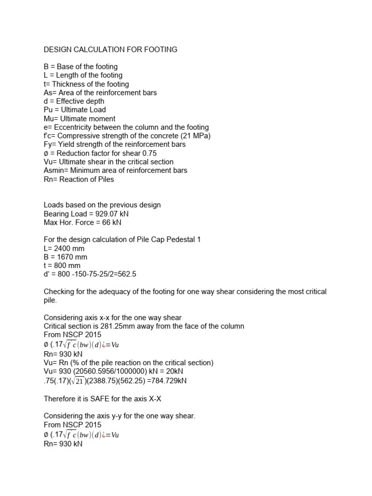 Footing Design Calculation Guide | PDF | Building Technology ...