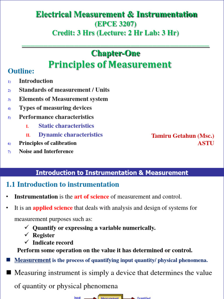 Chapter-1 Instrumentation 2022 | PDF | Amplifier | Calibration