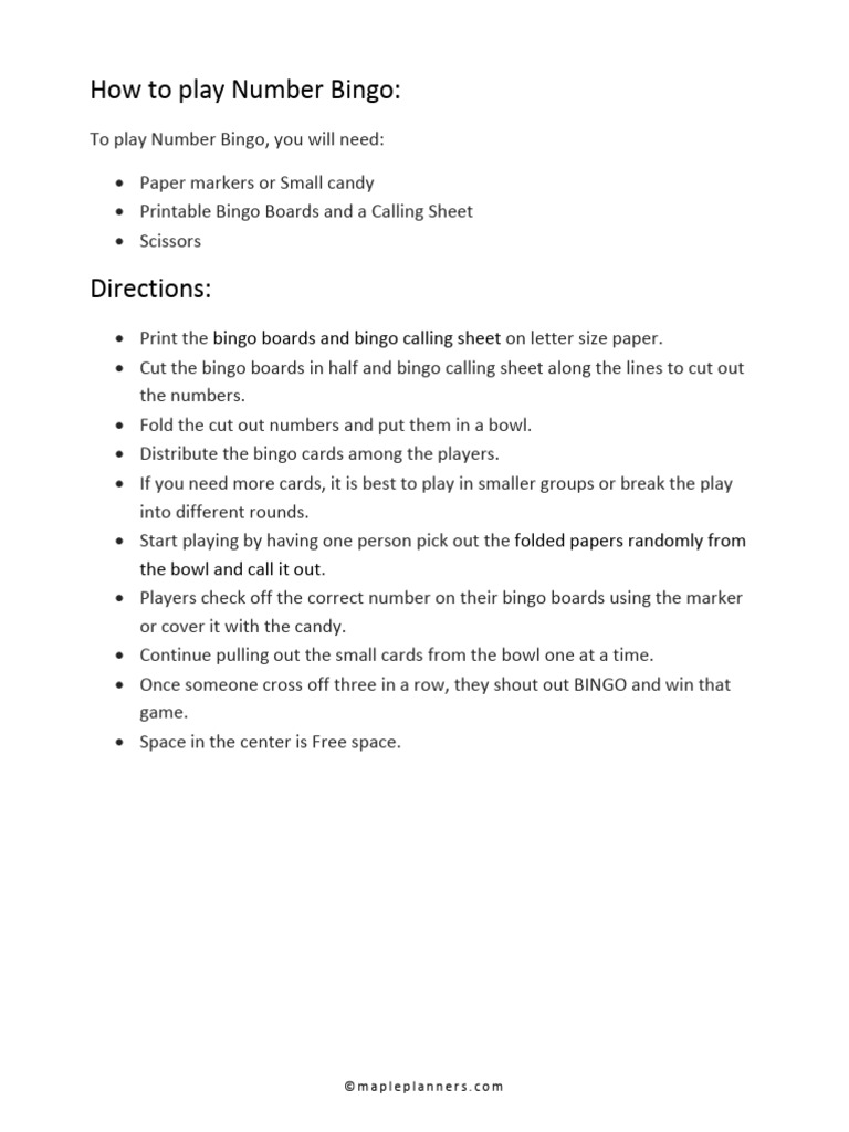 Number Bingo 1 10 | PDF | Computing