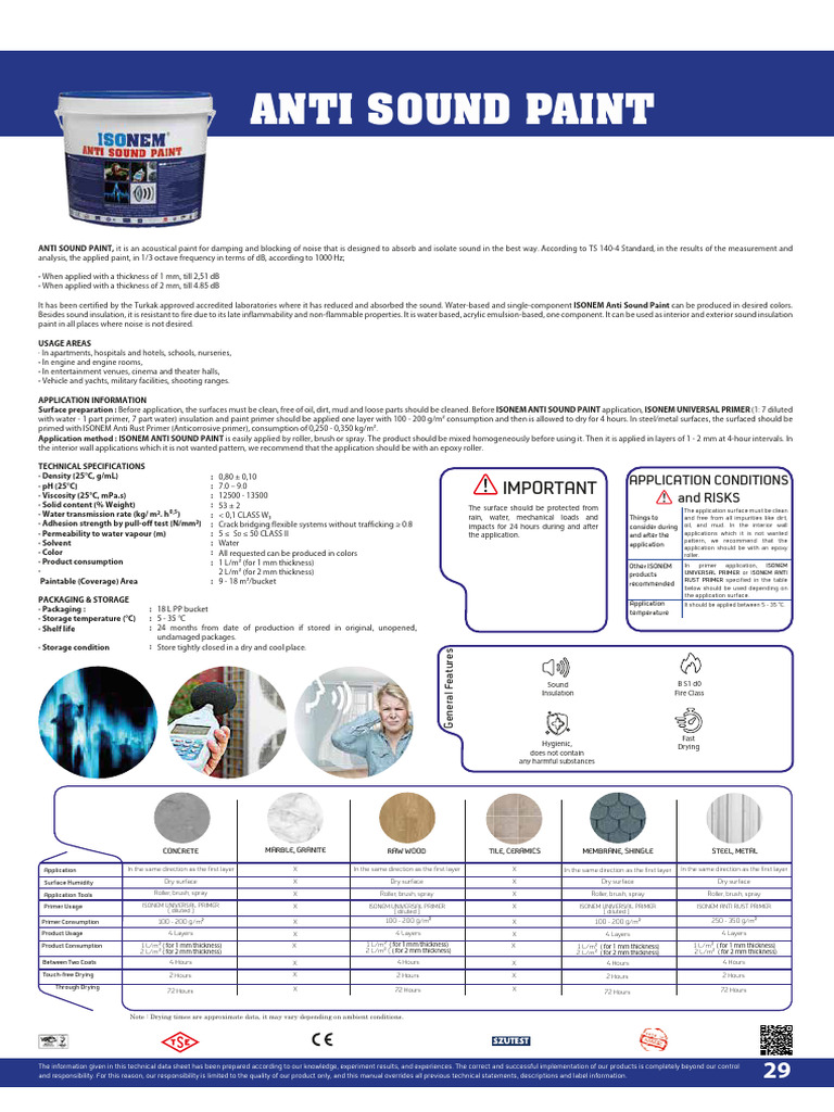 Isonem Anti Sound Paint | PDF | Paint | Sound