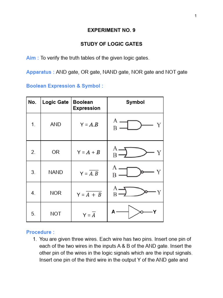 Logic Gates-1 | PDF