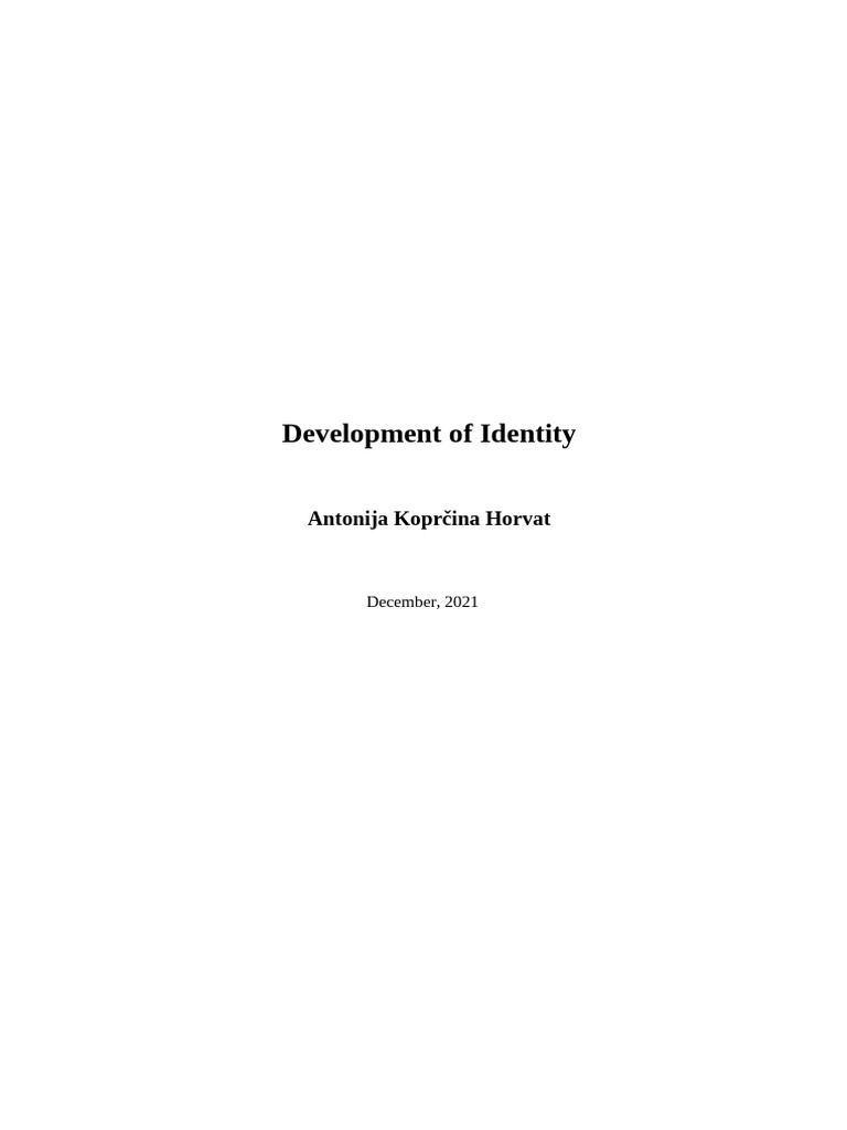 Development of Identity | PDF | Identity (Social Science) | Adolescence