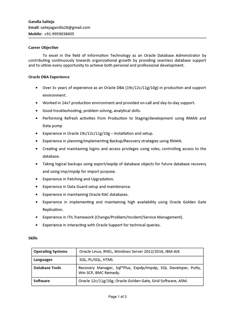 Sai Teja Gandla | PDF | Databases | Sql