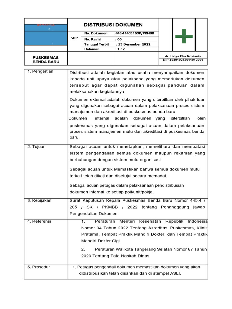 Sop Distribusi Dokumen | PDF