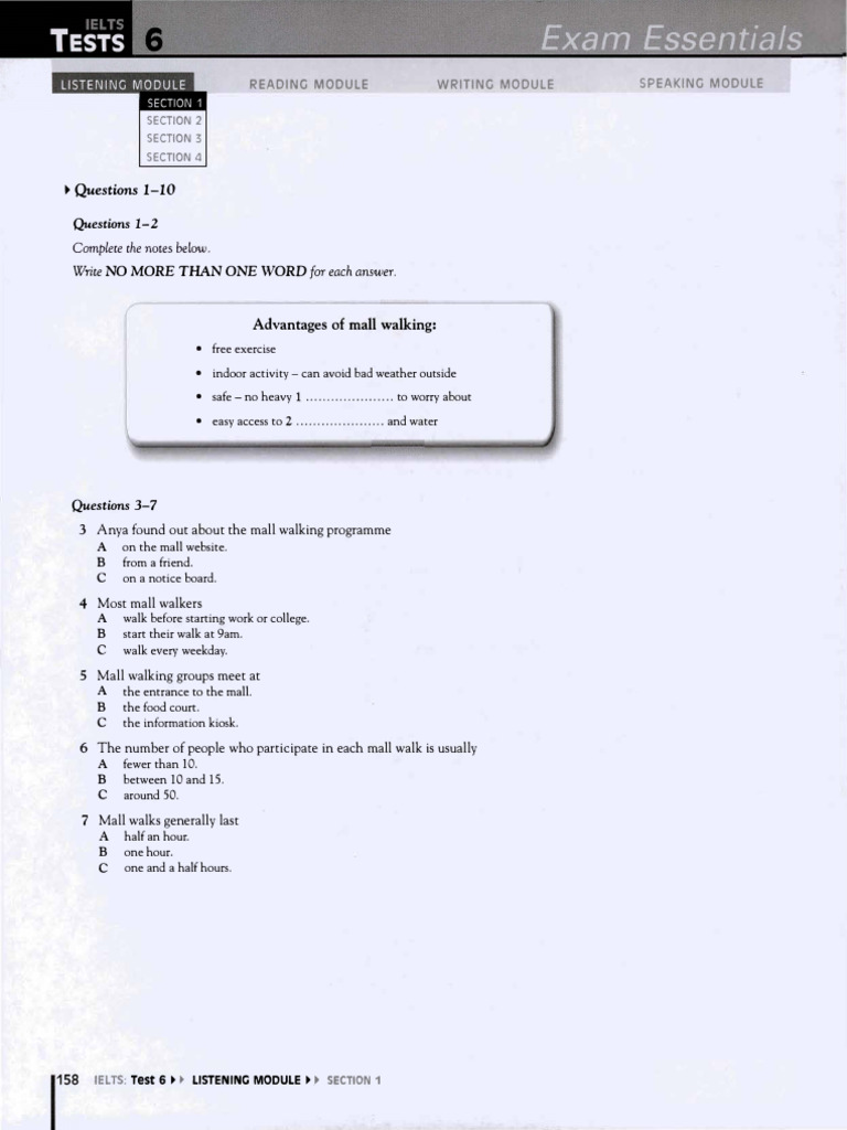 Test List 6 | PDF | International English Language Testing System ...