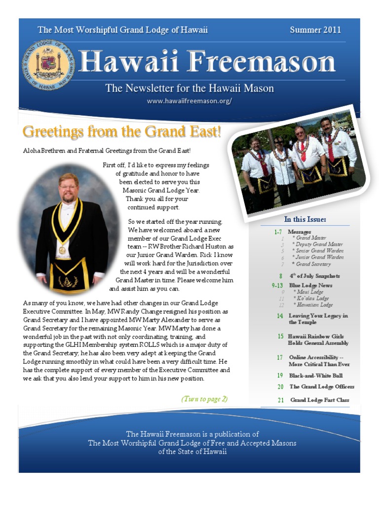Hawaii Free Mason Newsletter | PDF | Freemasonry | Masonic Lodge