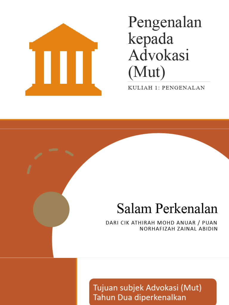 Pengenalan Kepada Advokasi (Mut) Kuliah 1 - 20232024 | PDF