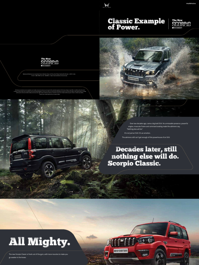 Scorpio Brochure | PDF | Car Body Styles | Private Transport