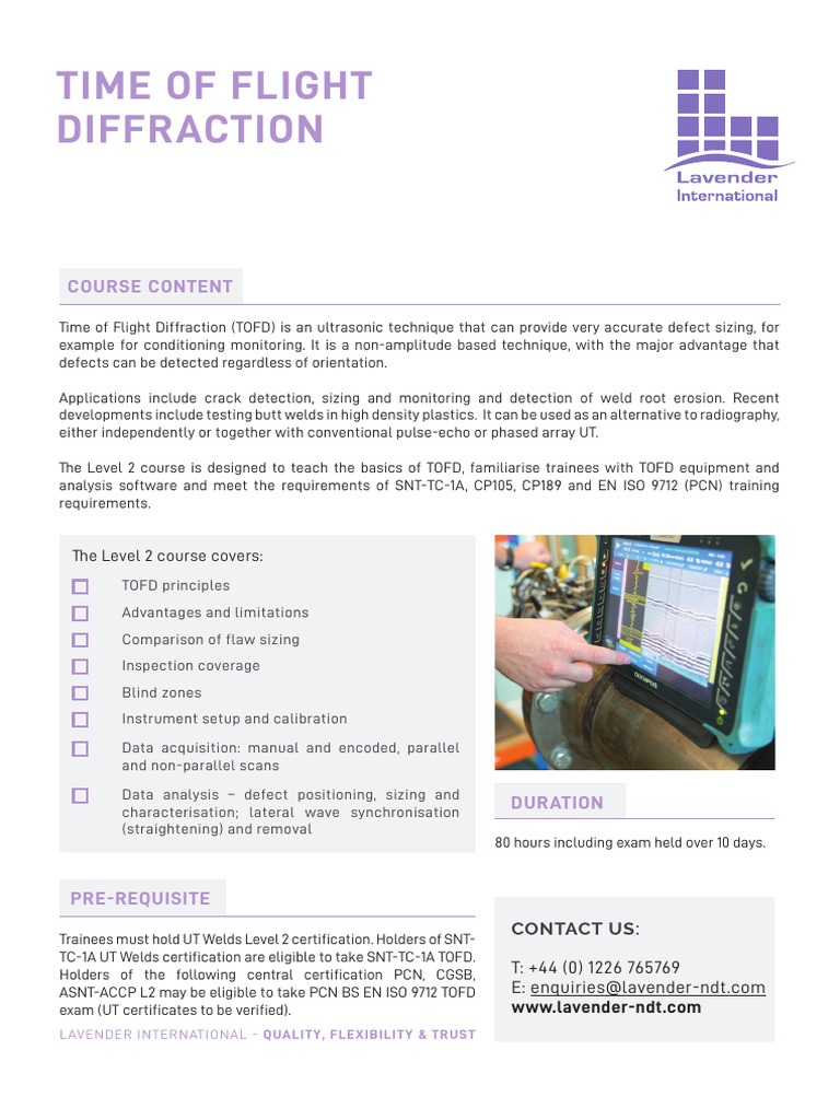 TOFD Level 2 Course Overview | PDF | Computers