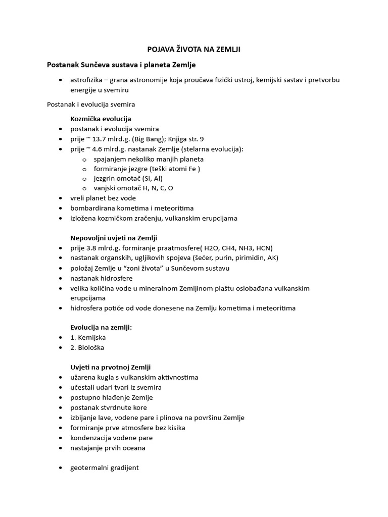 Pojava Života Na Zemlji | PDF