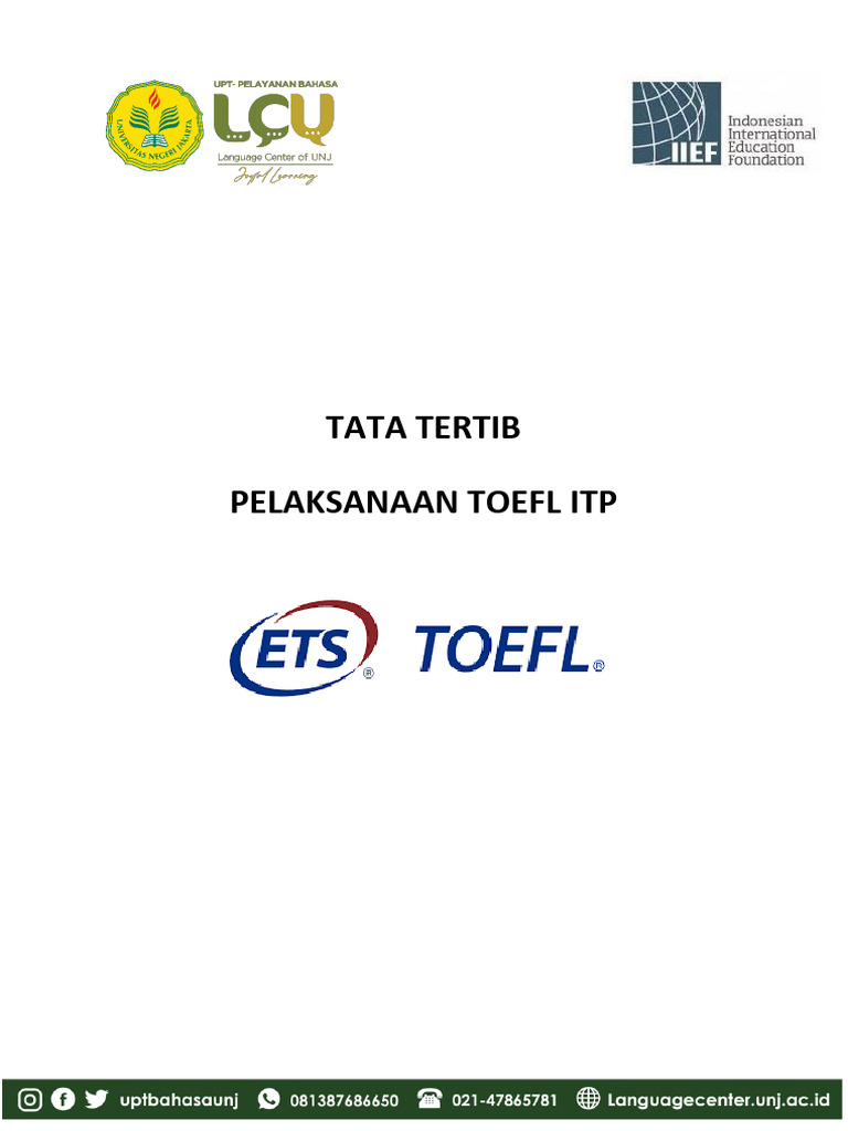 Tata Tertib Pelaksanaan TOEFL ITP | PDF