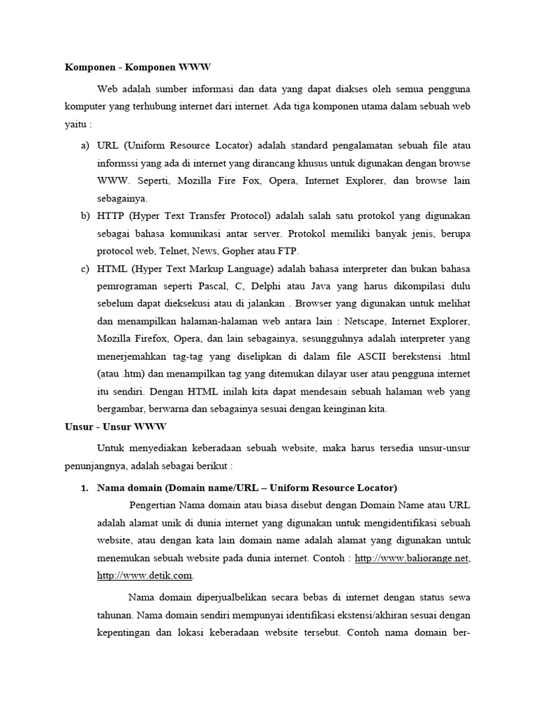 Komponen & Unsur Web | PDF