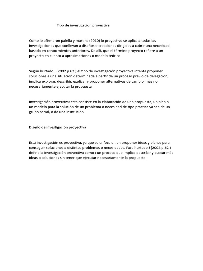 Investigación Proyectiva | PDF