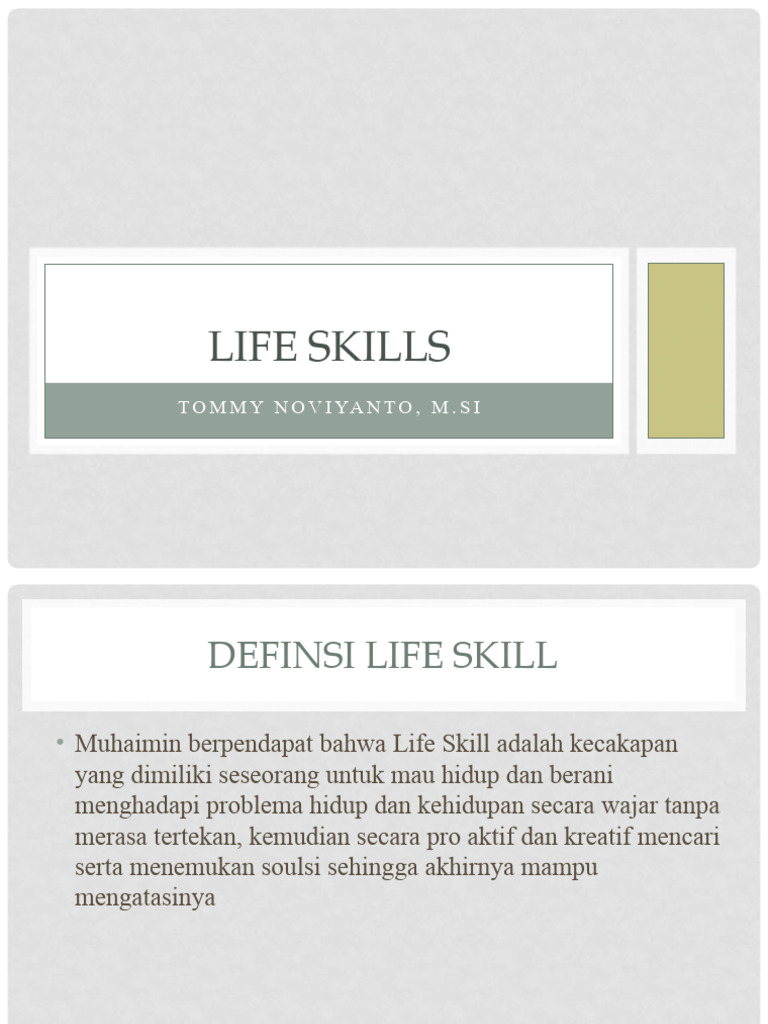 Pertemuan 1 - Definisi Life Skills | PDF | Karier & Perkembangan