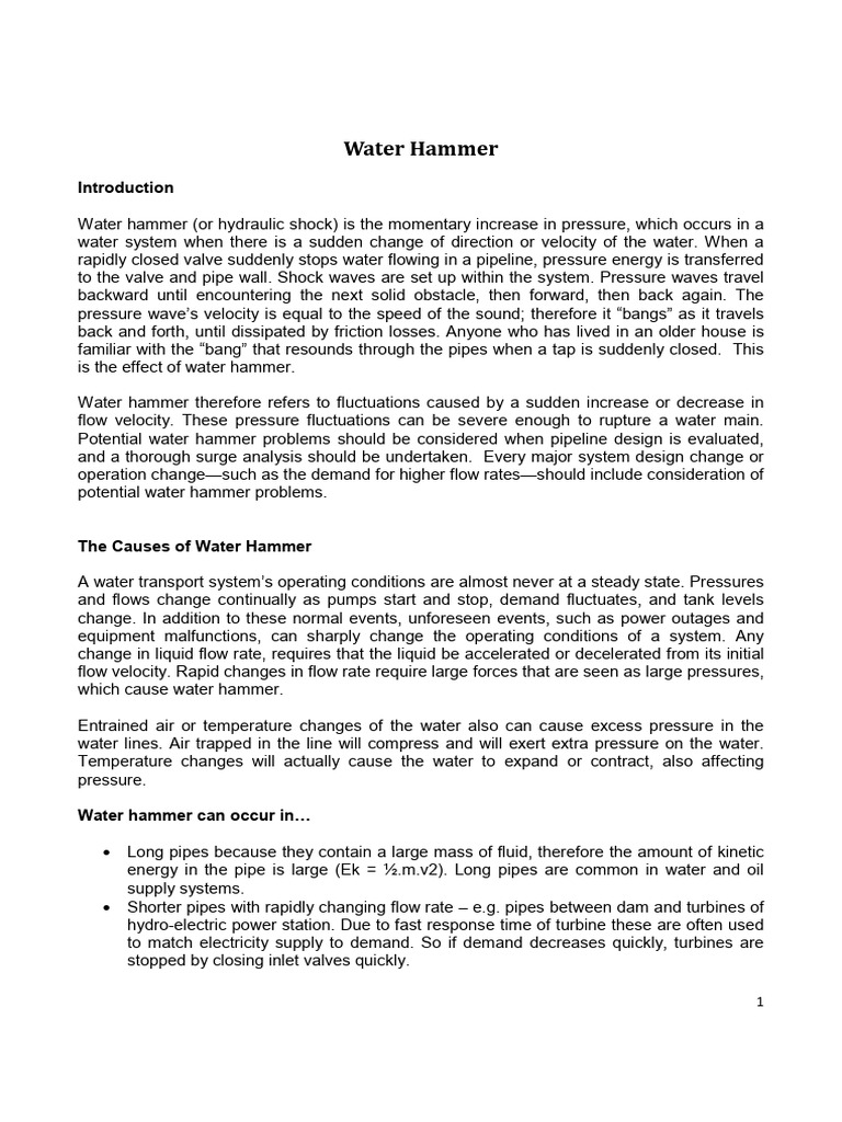 Water Hammer | PDF